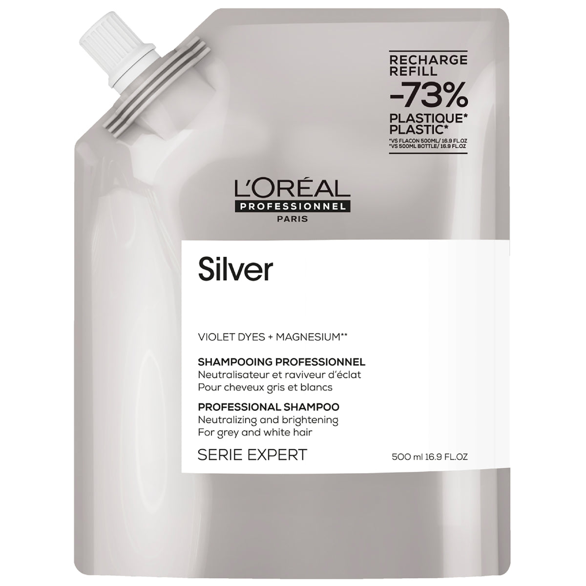 Éco-Recharge Shampoing Silver Serie Expert L'Oréal Professionnel 500 ML ...